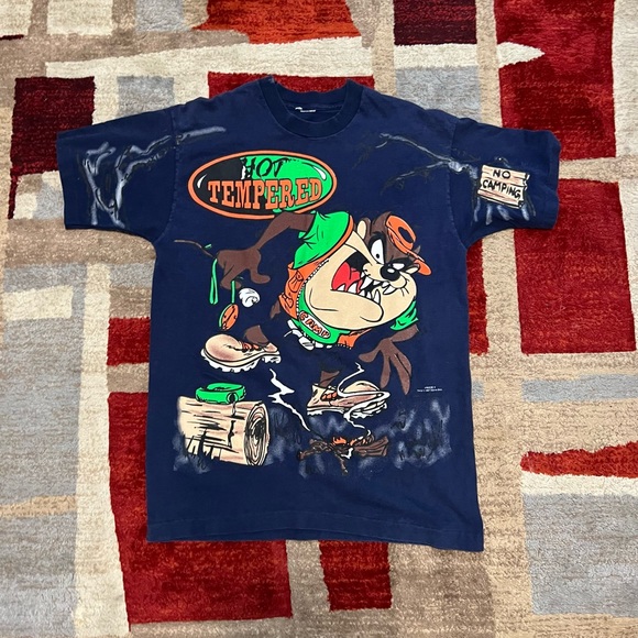Warner Bros. | Shirts | 997 Looney Tunes Mens Medium Aop Taz Camping ...